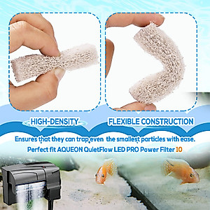 TOYMIS 12 PCS Ammonia Reducer Specialty Filter Pads for Aqueon Quietflow LED Pro Model 10, High-Density Sponge Fish Tank Filter Cartridges for Aquarium Water Filtration