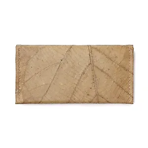Tree Tribe Leaf Leather Envelope Clutch Wallet - Handmade Womens Purse, Pockets, Zip Pouch - Beige/Natural Color