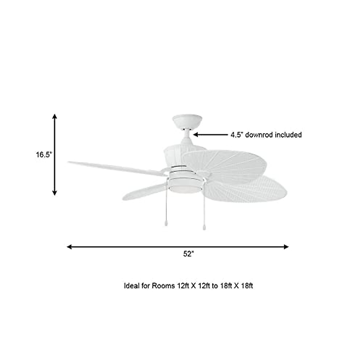 Home Decorators Collection YG618-WH Pompeo 52 in. LED Outdoor White Ceiling Fan