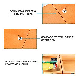 Calary Useless Box Turns Itself Off In Wooden Storage Box Alone Machine Fully Assembled in Box Gifts for Adults and Children