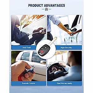 ECCPP Replacement Uncut 433MHz Keyless Entry Remote Key Fob fit for 2005-2008 Honda Pilot CWTWB1U545 (Pack of 1)