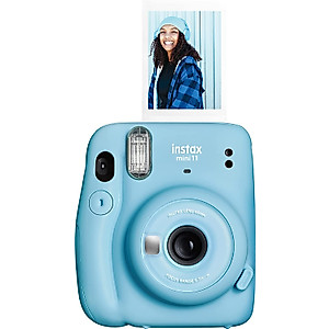 Fujifilm Instax Mini 11 Instant Camera (Sky Blue) – Fuji Instax Mini Film 20 Sheets – Instant Camera Accessory Bundle