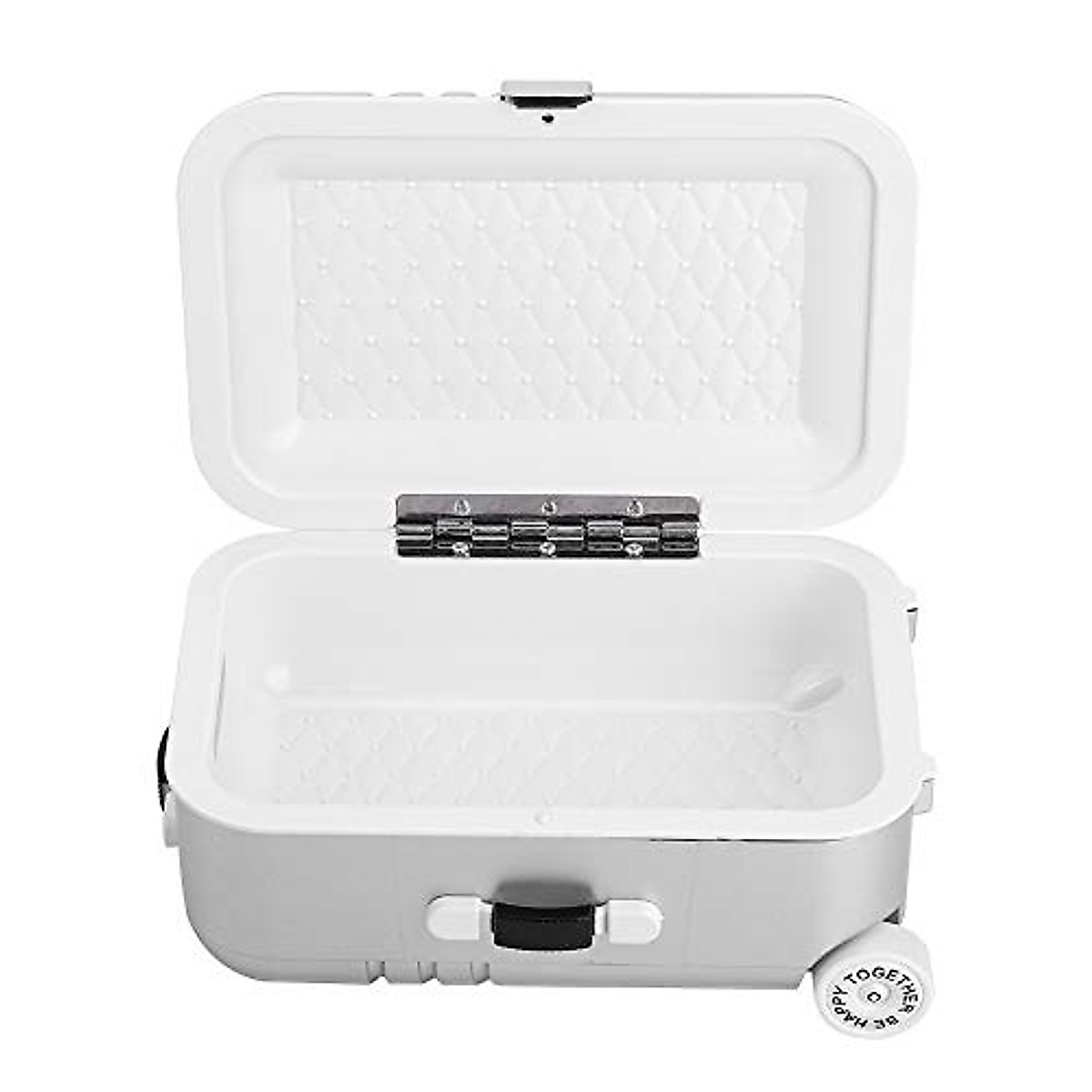 Semme Toy Suitcase, Dolls Travel Suitcase, Mini Size Trolley Case with Open and Close Carry On Luggage Simulation Rolling Suitcase Toy(Silver)