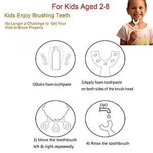 Toddler Children 360 U Shaped Toothbrush Kid Age 2-6&2-4&4-7&6-8 Yr All Rounded Teeth Brush Head Pack, Easy Circular Wide 3 Side Foam Manual Boy Girl Full Whole Mouth Guard Cepillo Dental Para Nios