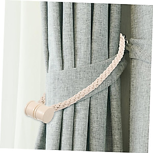 ULTECHNOVO 2 Pcs Curtain Magnetic Button Hebillas Magneticas para Cortinas Hebillas Magnéticas para Cortinas Decorative Curtain Tiebacks Weave Rope Curtain Tiebacks Curtain Tiebacks for Home
