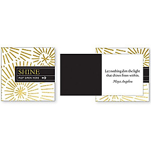 Tiptop Home Pop Open Cards, Believe, BE Happy, Smile, Thank You, Shine, Happy Day, Carpe Diem - Inspirational Greeting Cards - with GB Pen