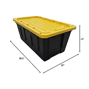 Centrex 40GTBXLTCB Tough Box Black 40 Gallon Tote with Yellow Lid