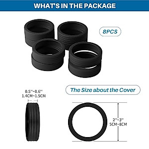 LEWSHQI 8pc Luggage Wheel Covers-Carry on Luggage Suitcase Wheels Protector/Luggage Caster Cover for Most 8-Spinner Wheels Luggage Sets,Silicone Case for Suitcases Wheel/Luggage Accessories/Black