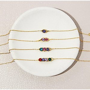 EVE'S ADDICTION 4 Peas in a Pod Birthstone Bracelet - Gold Personalized Birthstone Bracelet - Birthstone Jewelry - Mother's Bracelet Gift for Mom - Gifts for Mom