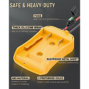 Vibit Power Wheel Adapter for Dewalt 20 V Lithium Battery, Peg-Perego Dewalt Battery Adapter with Original Wire Harness Connector, DC Power Adapter Conversion for Peg-Perego Children's Riding Toys