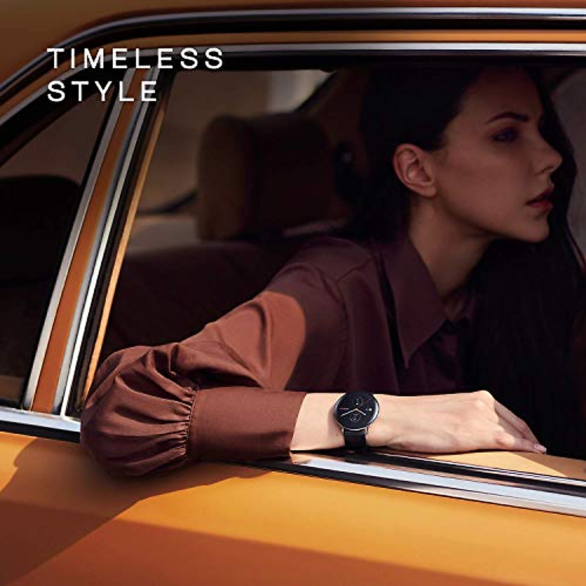 Amazfit Zepp E Circle Men's Smart Watch for Android Phone iPhone Health Fitness Tracker, 5 ATM Waterproof, Always On Display, Heart Rate, Blood Oxygen, Sleep, Stress Monitoring, Polar Night Black