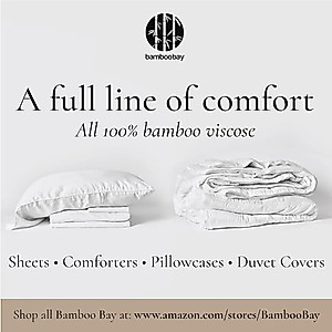Bamboo Bay 4 Piece King Size Sheets Set - 100% Viscose Made From Bamboo Sheets King Size - Soft Cooling Sheets For Hot Sleepers - Breathable King Sheets Deep Pocket Fits Up to 16" Mattress, Light Blue