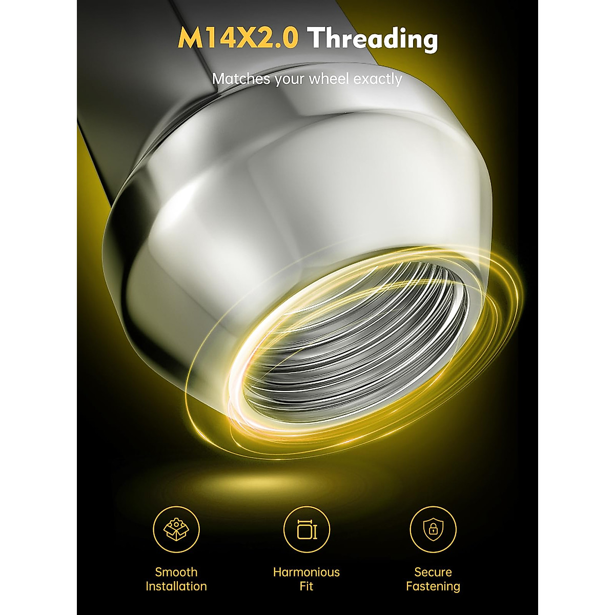 MIKKUPPA M14x2.0 Spike Lug Nuts - 32PCS Chrome 14mmx2.0 Spiked Lug Nuts, Replacement for 1994-2014 Ford F150, 1997-2013 Expedition, Solid 4.4" Tall Acorn Lug Nut with 1 Socket Key