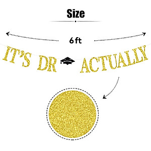 RLXPT It's Dr Actually Banner, Congrats Doctorate Degree Hanging Decorations, Congrats PHD JD MD Grad, Glittery Class of 2024 Senior Graduation Party Decorations Supplies