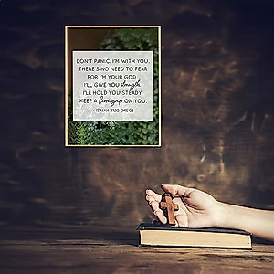 "Do Not Fear, I Am God & I Am With You" Isaiah 41:10- Bible Verse Wall Art- 8x10"- Scripture Wall Print-Ready to Frame. Typographic on Floral Photo Design. Home & Office Décor. Great Christian Gift.