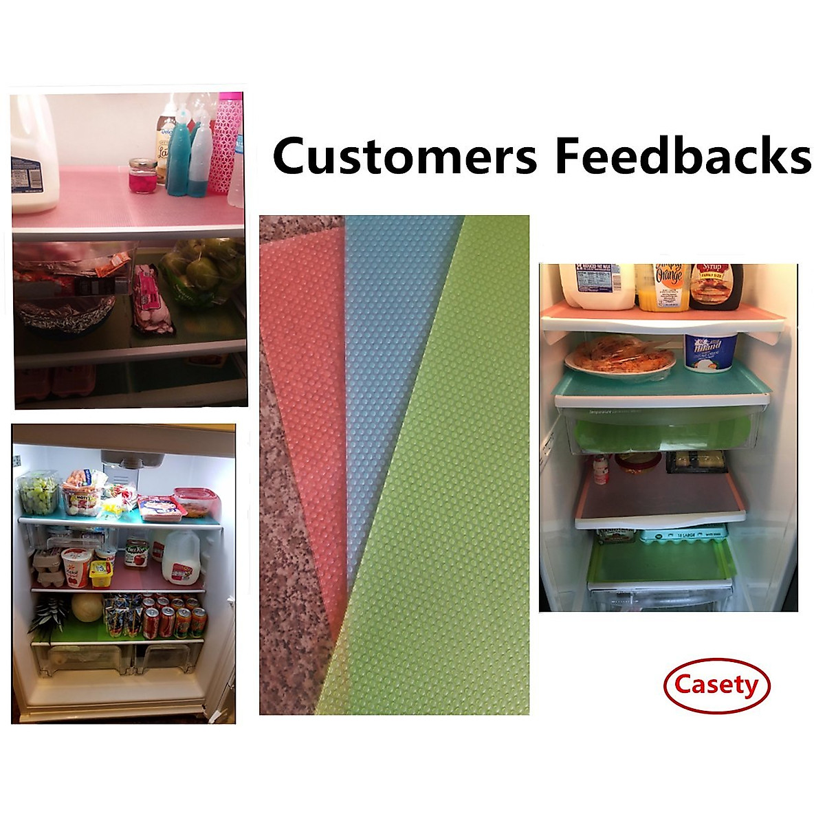 HityTech 4 Pack Refrigerator Mats, EVA Refrigerator Liners Washable Can Be Cut Refrigerator Pads Fridge Mats Drawer Table Placemats/Size 17.7" x 11.8" - Green