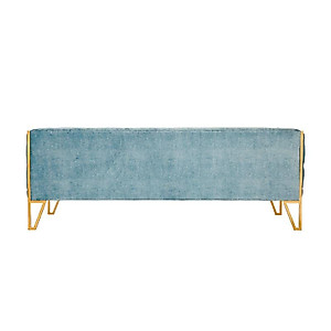 Manhattan Comfort Vector Mid Century Modern Velvet Upholstered Living Room Loveseat, 81.5", Ocean Blue