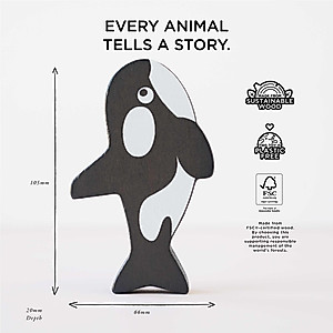 Le Toy Van - Wooden Toys - Petilou Baby & Toddler - Ocean Animal Building Blocks Stacker & Bag - Educational Balancing Activity Toy - Wooden Blocks Aquatic Animal Toys - Kids Toys Age 18 Months+