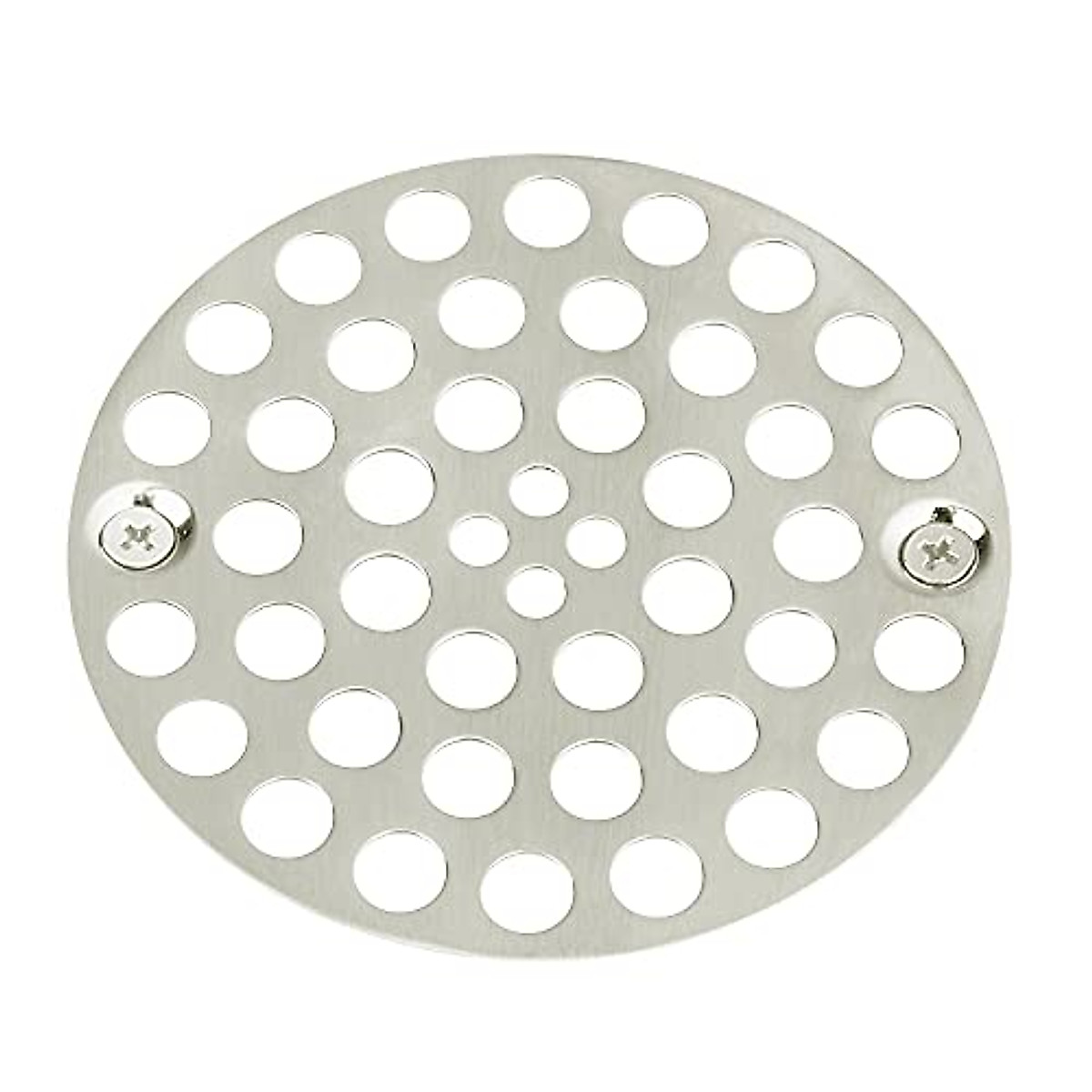 Artiwell 4’’ Shower Strainer Drain Trim Set, Solid Brass Screw-in Shower Strainer Drain Cover, Replacement Strainer Grid by Artiwell, Machine & Self-Tapping Screws Included (Brushed Nickel)