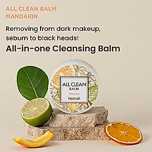 [heimish] All Clean Balm Mandarin - 4.0 fl oz/120ml - Transforming Cleansing Balm to Oil and Milk - Removes Waterproof Makeup, Blackheads, Sebum - Mild Cleansing - Refreshing Citrus Scent - Natural Color - Vegan - Korean Skincare