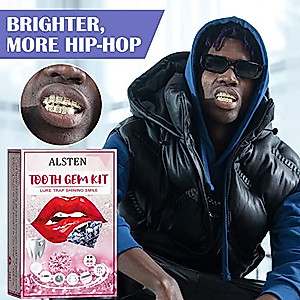 Tooth Gem Kit, DIY Fashionable Tooth Ornaments with Light and Glue, 2 Colors Teeth Diamonds Jewel Kit