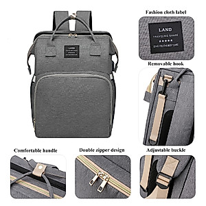 ANWTOTU Diaper Bag with Changing Station,Baby Diaper Bag Backpack,7 in 1 Travel Diaper Bag,Baby Bag Mommy Bag With USB Charging Port (Grey)