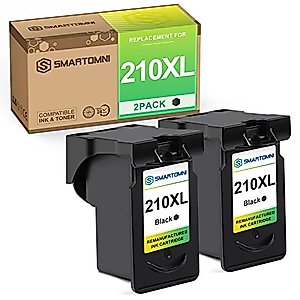 S SMARTOMNI Remanufactured PG-210XL Ink Cartridge Replacement for Canon PG 210 XL for Canon PIXMA MP495 IP2702 MP230 MP240 MP250 MP280 MP480 MP490 MP499 MX330 MX340 MX350 MX410 MX420 Printer (2 Black)