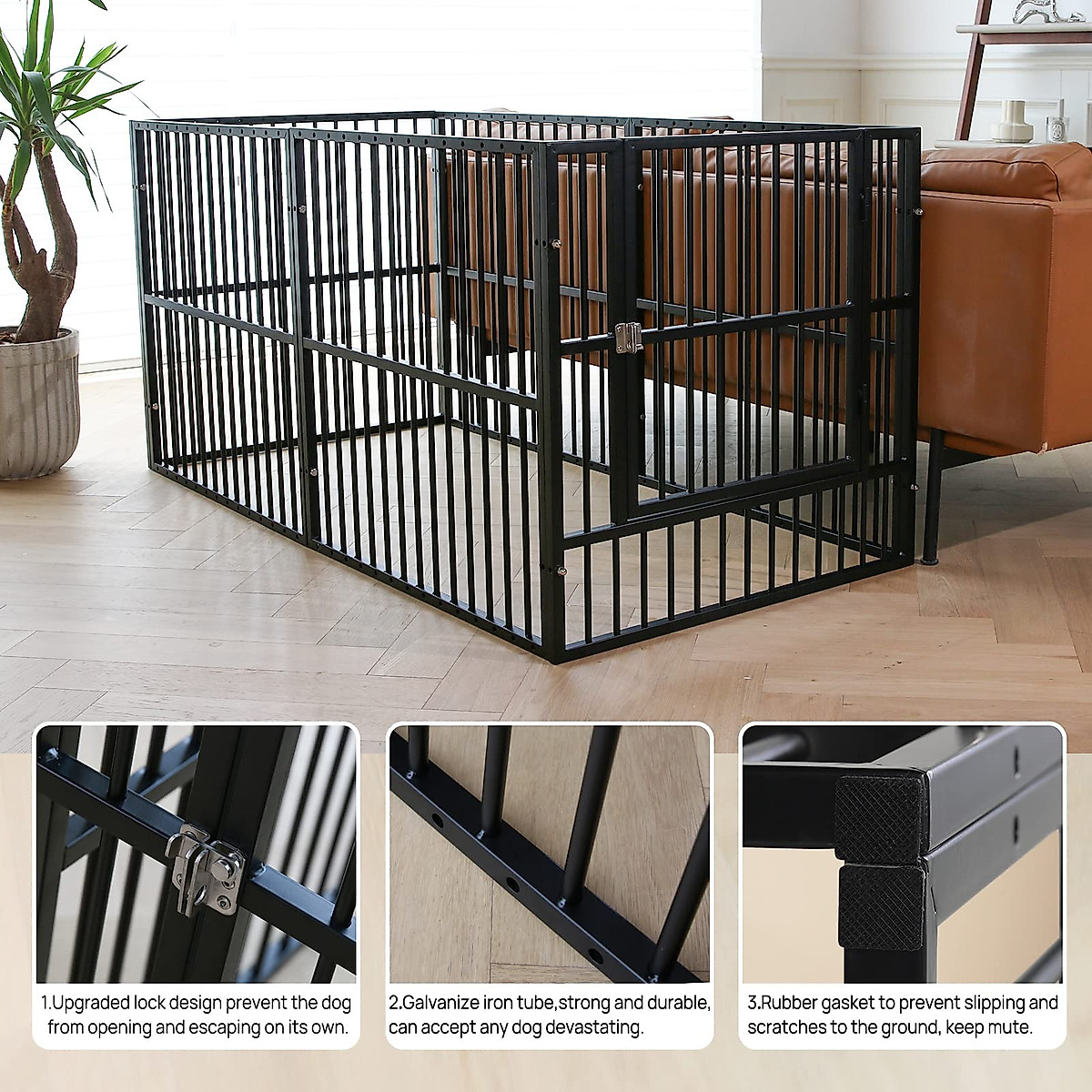 RYPetmia Dog Playpen 31.5" Height Puppy Pen,Heavy duty 31"- 63" Inch Extendable, Safe and Sturdy dog pens, Easy Assemble for Outdoor Indoor pet playpen