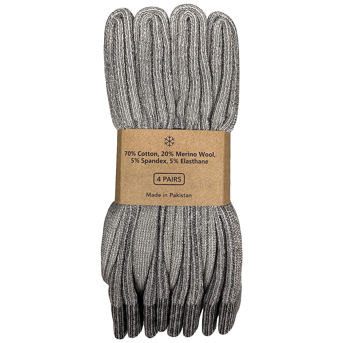 Yacht & Smith 4 Pairs Merino Wool Socks for Men & Women, Thermal, Warm Sock Hiking Winter, Bulk Pack