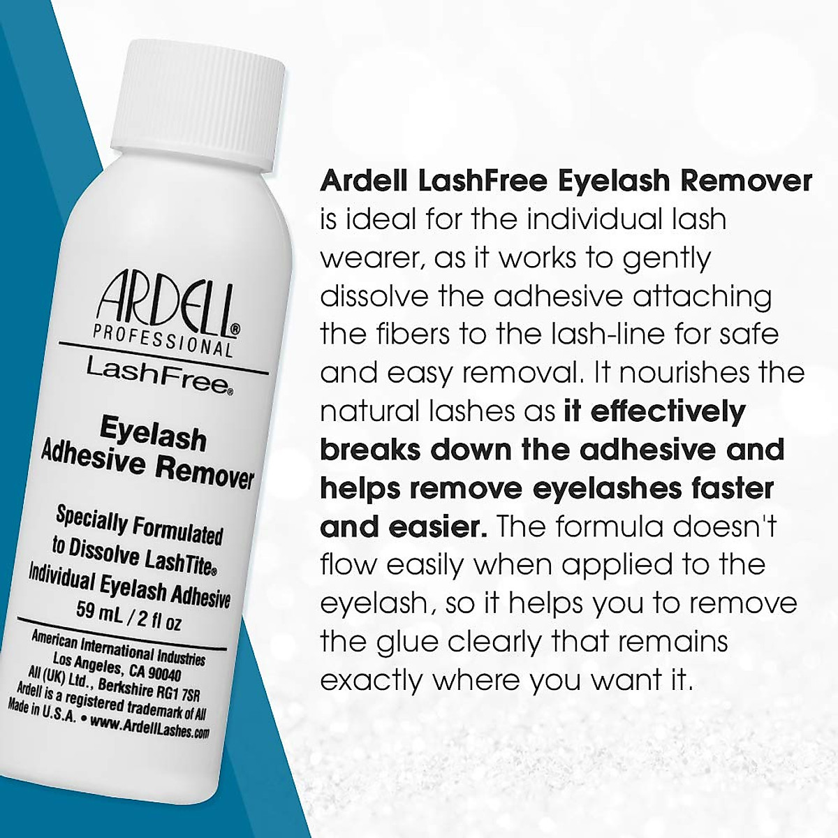 Ardell LashFree Lash Remover - Gentle Lash Glue Remover for Lash Extension, Eyelash Adhesive Remover Gel, Professional Lashes Care Solution