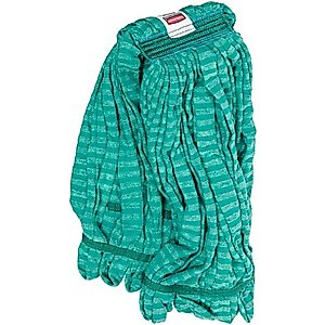 Rubbermaid Commercial Products Web Foot Microfiber Tube Mop Head Replacement, Large, Green, Heavy Duty Industrial Wet Mop For Floor Cleaning Office/School/Stadium/Lobby/Restaurant