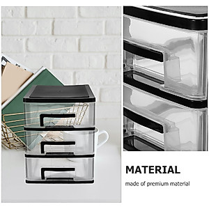 VANZACK Plastic Organizers and Storag, 3-Drawer Desktop Storage Unit Plastic Drawer Storage Container for Home, Office, Bathroom Storage Cabinet