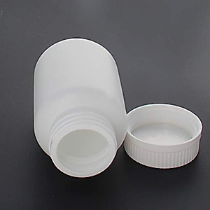 Othmro PE Plastic Lab Chemical Reagent Bottles 5pcs, 51ml/1.72oz Wide Mouth 28mmID Round Sample Liquid Storage Container Sealing Bottles White with Cap