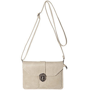 TENXITER Small Purses for Women Vegan Leather Crossbody Cell Phone Bags Wallet (Beige)