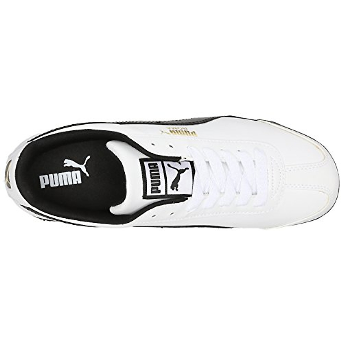 PUMA Men's ROMA BASIC Sneaker, white-black, 10.5
