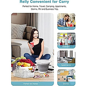 Portable Washing Machine, Mini Washing Machine Ultrasonic Turbine Wash, Mini Portable Washer for Underwear, Sock, Baby Clothes, Travel, Camping, Dorm, RV, Home Foldable Small Portable Laundry Machine