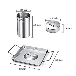 Beer Can Chicken Holder Stainless Steel Roaster Rack Includes Metal Canister and Drip Pan for Oven or Grill Smoker, Dishwasher Safe