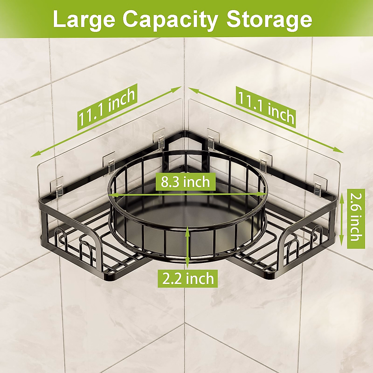 Lincordor Rotating Shower Caddy Corner, Stainless Steel Lazy Susan Turntable Shower Corner Shelf, Rustproof Spinning Bathroom Shower Organizer