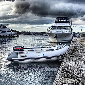 Newport 8ft 10in Dana Inflatable Sport Tender Dinghy Boat - 3 Person - 10 Horsepower - USCG Rated