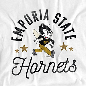 Emporia State University Official Hornets Unisex Adult T-Shirt, White, Small