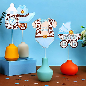 Cowboy Baby Shower Centerpieces - Western Centerpieces for Tables, Western Little Cowboy Baby Shower Theme Centerpieces Table Decorations, Wild West Cowboy Rodeo Theme Table Topper