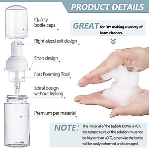 100 Pieces Foam Pump Bottle 1oz/30ml Travel Plastic Empty Pump Bottle Mini Lash Shampoo Bottles Clear Dispenser Portable Instant Soap Foaming Bottles for Hand Lotion Shampoo