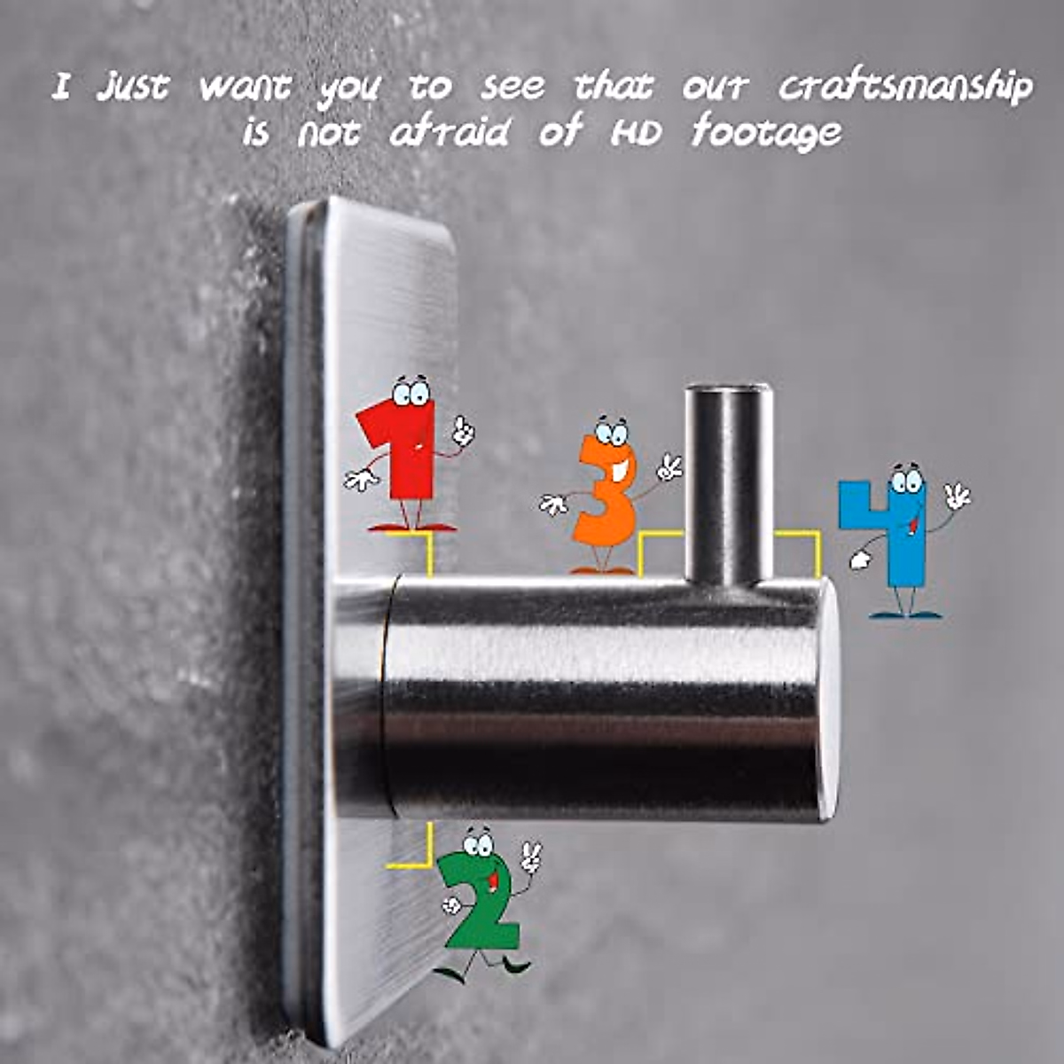 Adhesive Towel Hooks - Self Adhesive Robe Hooks Home Coat Hook SUS 304 Stainless Steel Bathroom Hooks Stick on Wall With Glue