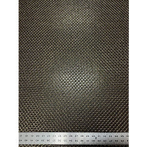 Diamond Mesh Big Hole 0.5 Inch with or Without Silver Foil Stretch Polyester Spandex Mesh Fabric by The Yard (Black with Gold Foil)