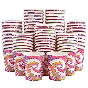 Clawsoff [300 Pack 8 oz Disposable Paper Cups, Hot/Cold Beverage Paper Drinking Cups, Paper Coffee Cups, Tie-dye Paper Hot Coffee Cups for Party, Picnic, Travel, and Events.