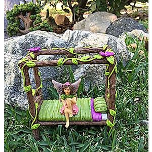 GlitZGlam Emma The Sitting Garden Fairy – a Miniature Fairy Statue for Your Fairy Garden