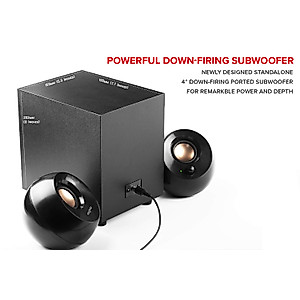 Creative Pebble Plus 2.1 USB-Powered Desktop Speakers with Powerful Down-Firing Subwoofer and Far-Field Drivers, Up to 8W RMS Total Power for Computer PCs and Laptops (Black)