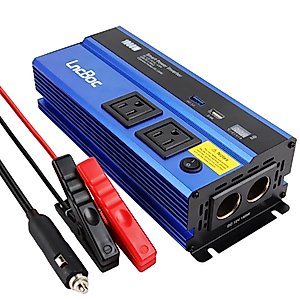 1000W Inverter 12V to 110V, DC to AC Converter, Car Power Inverter with Dual AC Outlets QC3.0 & 2.4A Dual USB Ports Car Charger Adapter