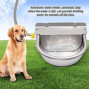Stainless Steel Automatic Livestock Waterer Dog Water Bowl Feeder Water Dispenser Outdoor Horse Watering Trough Animal Drinking Tank for Dog Cow Cattle Horse Goat Pig Chicken Donkey