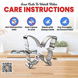 Butterfly Tin Cookie Cutter - Foose Cookie Cutters - US Tin Plate Steel (4.5 Inch)